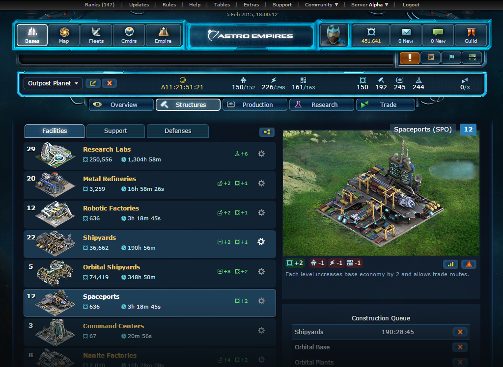 Astro Empires - Space Strategy Browser Game